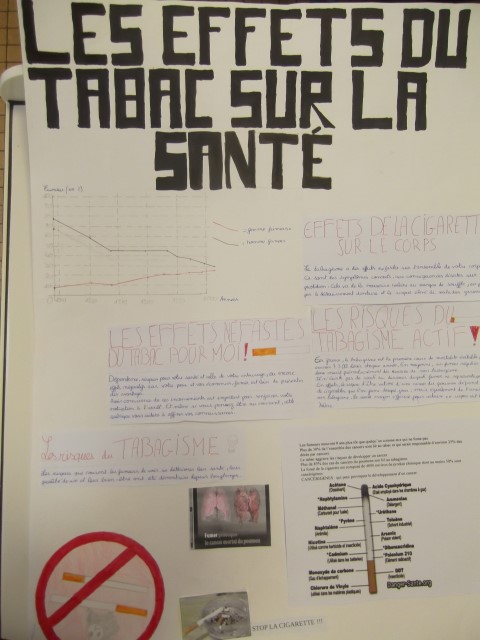 Education à la santé : prévention contre le tabac. - Collège Jean Boucheron